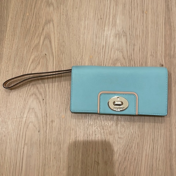 kate spade | Bags | New Kate Spade Tiffany Blue Turn Lock Mara Wallet ...